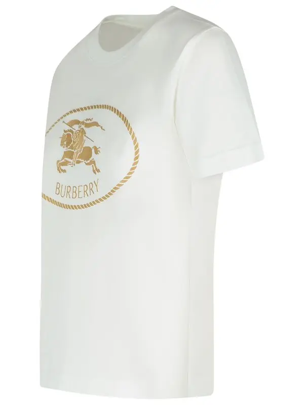 Burberry Cotton T-shirt With Logo Embroidery