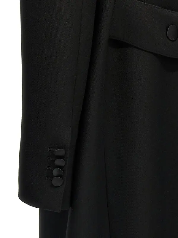Dolce & Gabbana Long Double-breasted Wool Tuxedo Coat