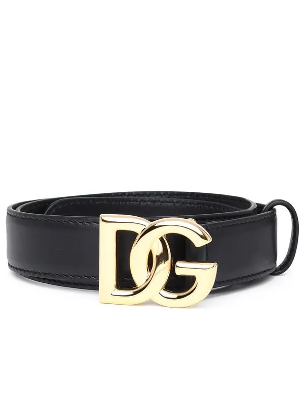 Dolce & Gabbana Dg Leather Belt - Black
