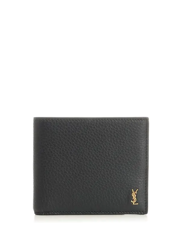 Saint Laurent Leather Bifold Wallet - Blue