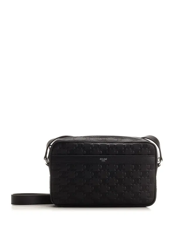 Celine Horizontal Messenger Triomphe Messenger Bag - Black