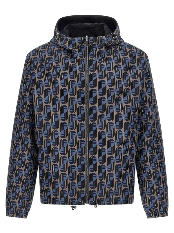 Fendi Reversible "fendinity" Print Technical Windbreaker - Blue