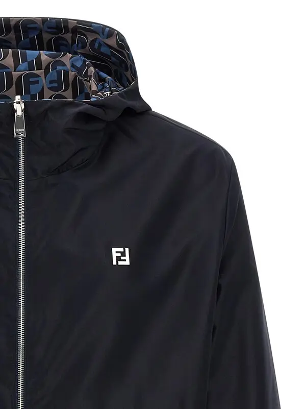 Fendi Reversible "fendinity" Print Technical Windbreaker - Blue