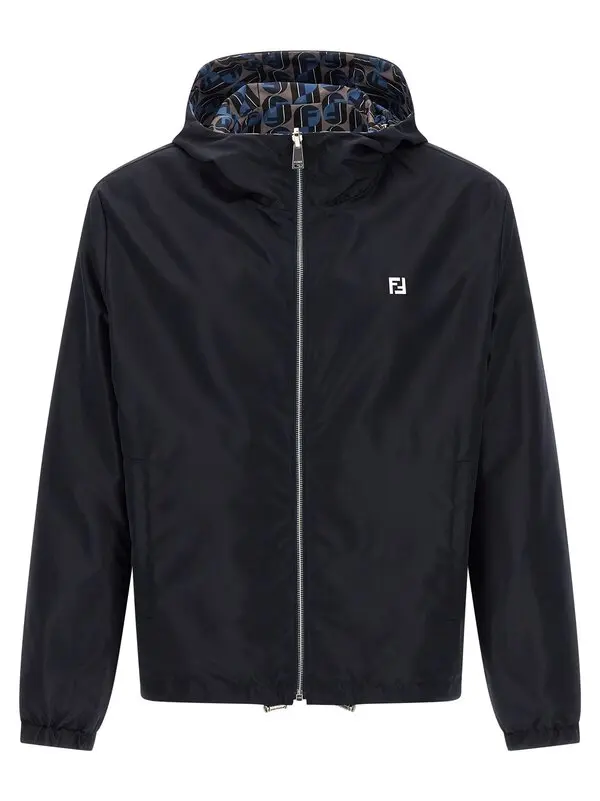 Fendi Reversible "fendinity" Print Technical Windbreaker - Blue