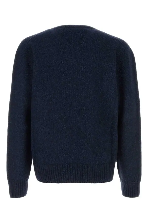 Alexander McQueen Melange Wool Blend Sweater - Blue