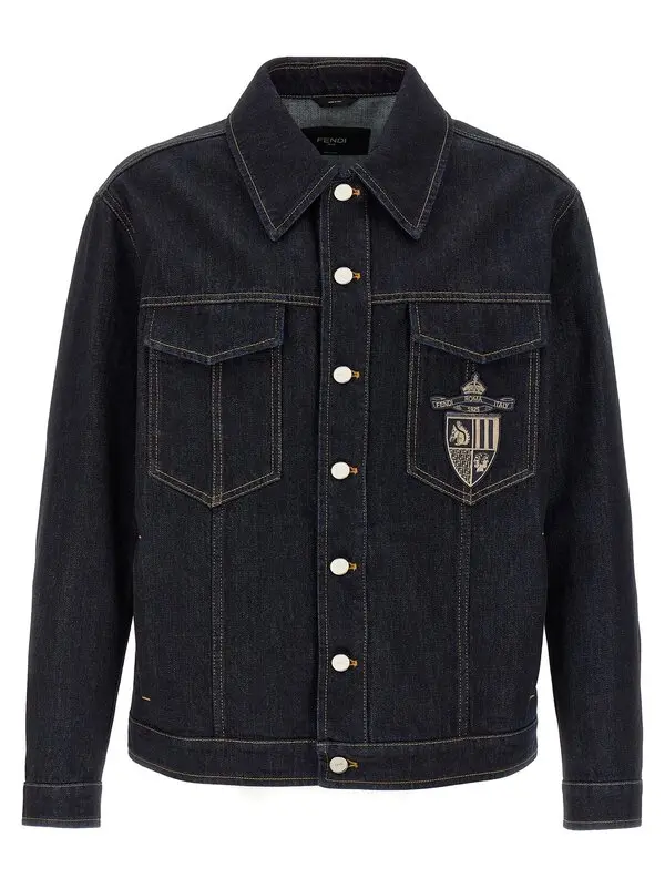 Fendi Crest Denim Jacket - Blue