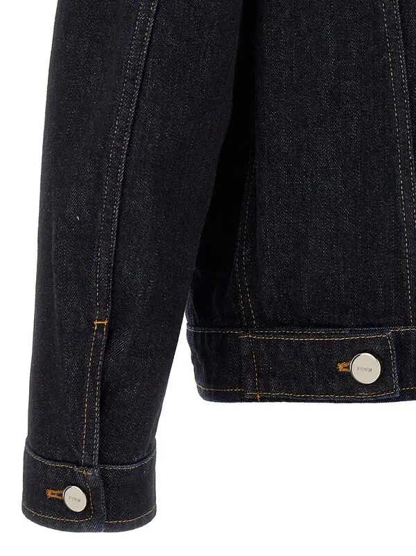 Fendi Crest Denim Jacket - Blue