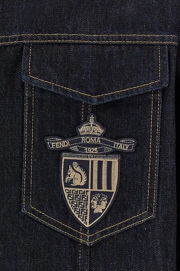 Fendi Crest Denim Jacket - Blue