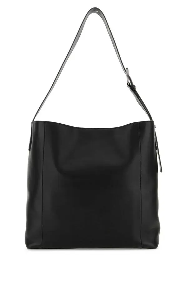 Alexander McQueen Leather Pendant Shopping Bag With Silver Tone Hardware