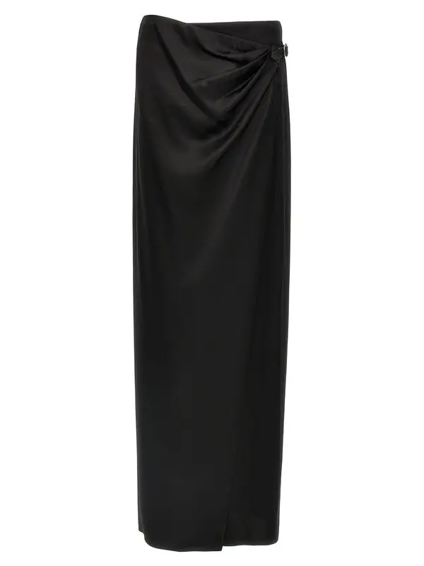 TOM FORD Wrap Skirt In Silk Satin - Black