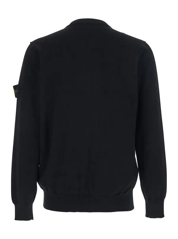 Stone Island Long Sleeve Cotton T-shirt With Logo Patch - Multicolor