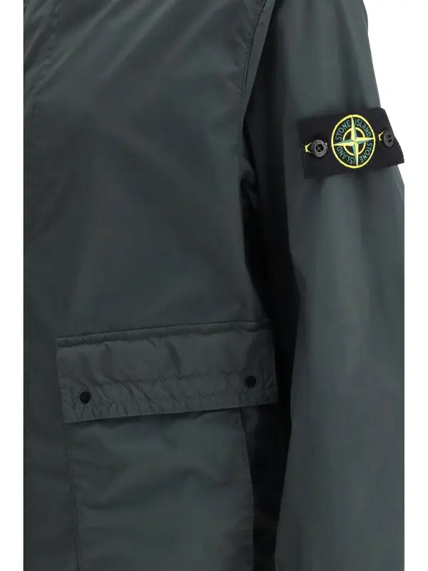 Stone Island Light Compact Touch Poly-tc Car Coat - Gray