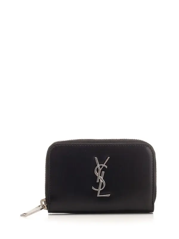 Saint Laurent Zip Around Wallet Monogram - Black