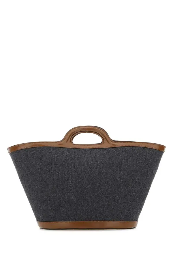 Marni Two-tone Felt And Leather Tropicalia Summer Handbag