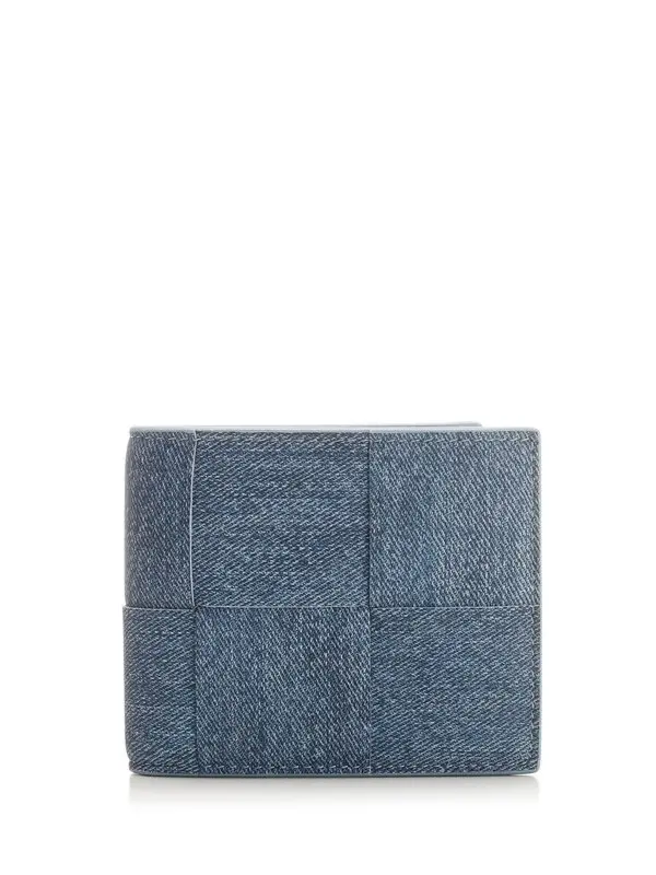 Bottega Veneta Bi-fold Cassette Wallet In Denim - Blue