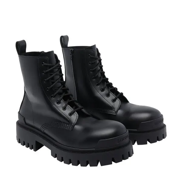 Balenciaga Strike Boots Leather Lace-up High-top