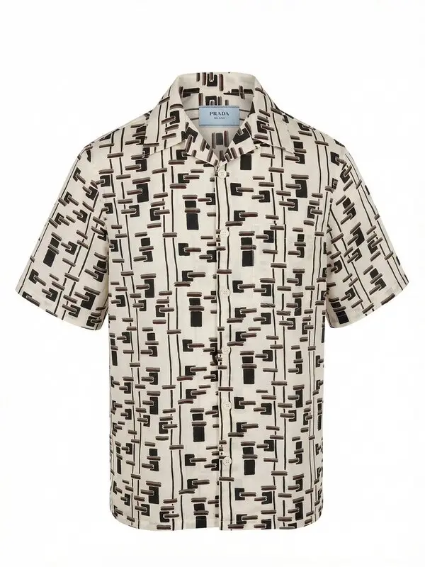 Prada Striped Cotton And Silk `bowling` Shirt