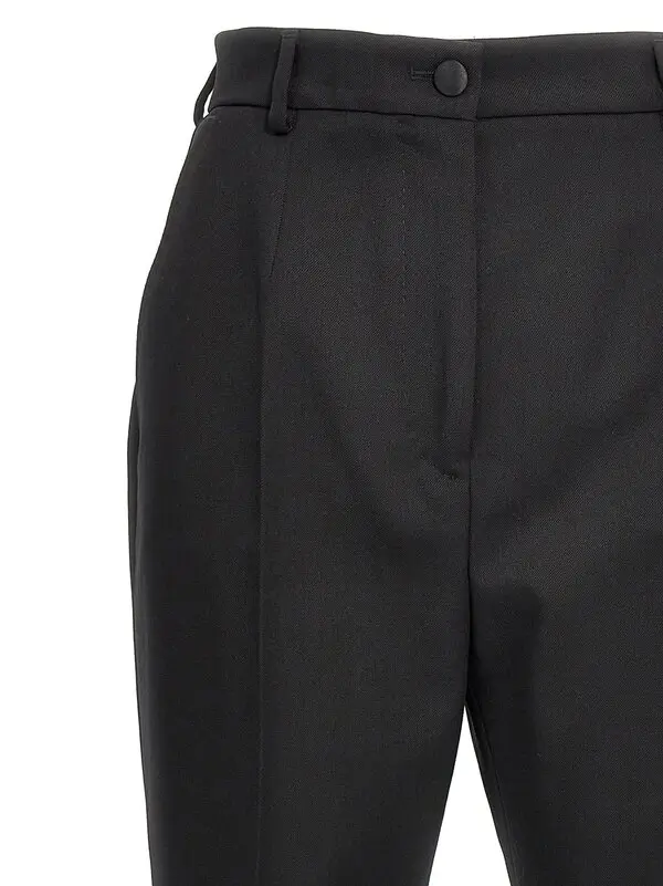 Dolce & Gabbana Tailored Virgin Wool Trousers - Black