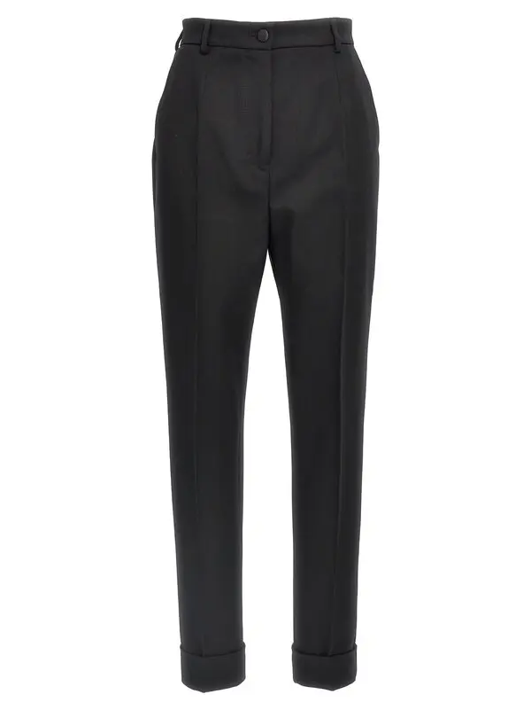Dolce & Gabbana Tailored Virgin Wool Trousers - Black
