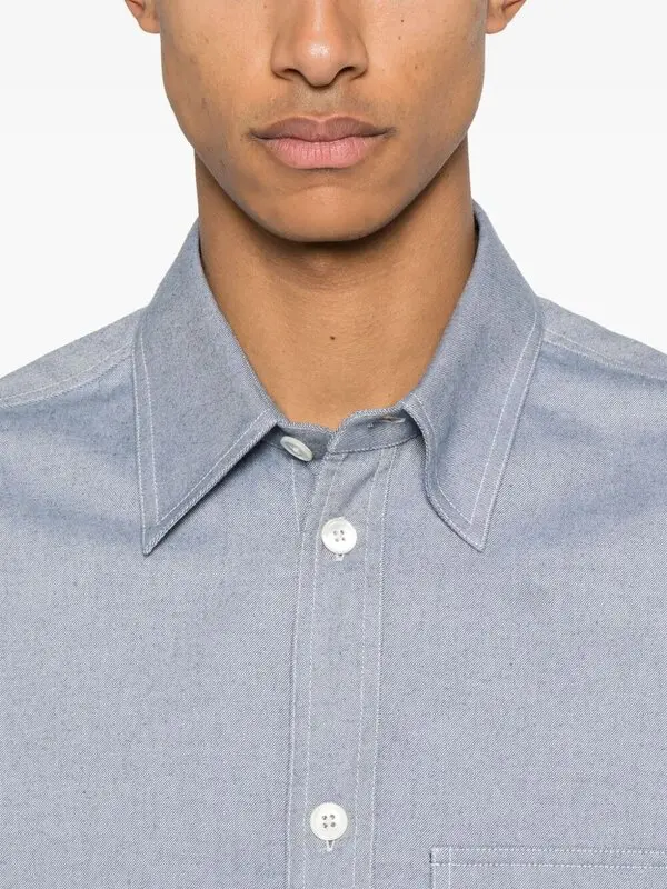 Thom Browne Flannel 4-bar Shirt - Blue