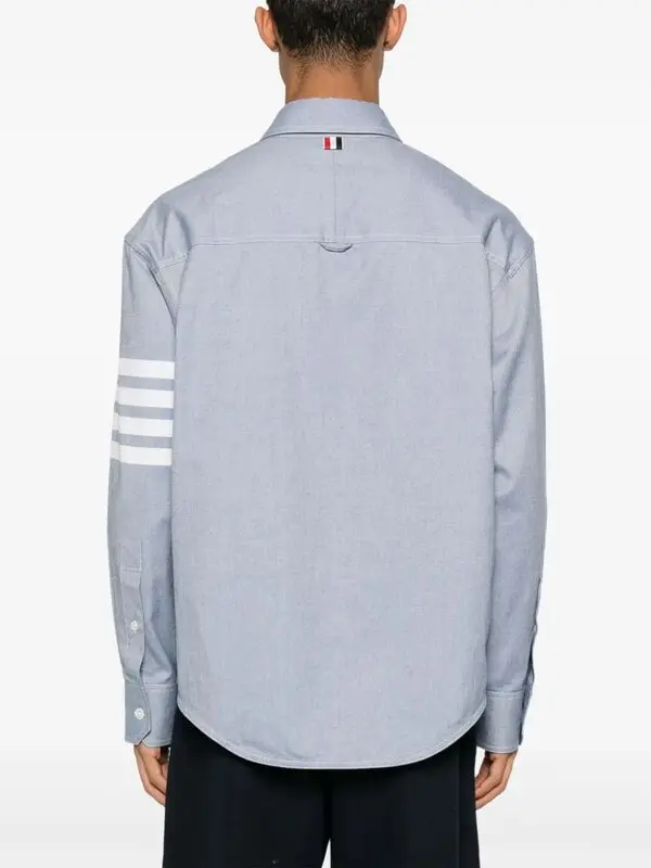 Thom Browne Flannel 4-bar Shirt - Blue
