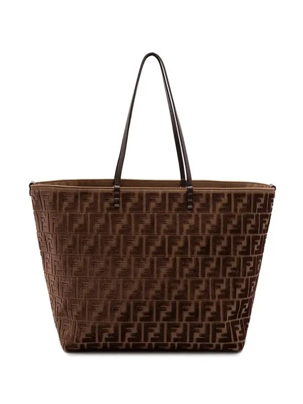 Fendi Ff Jacquard Velvet Shopper Bag - Brown