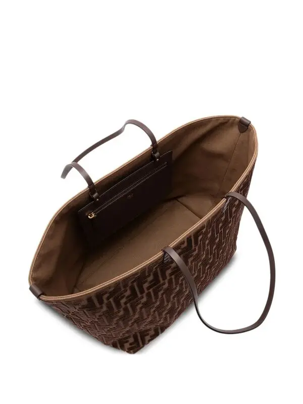 Fendi Ff Jacquard Velvet Shopper Bag - Brown
