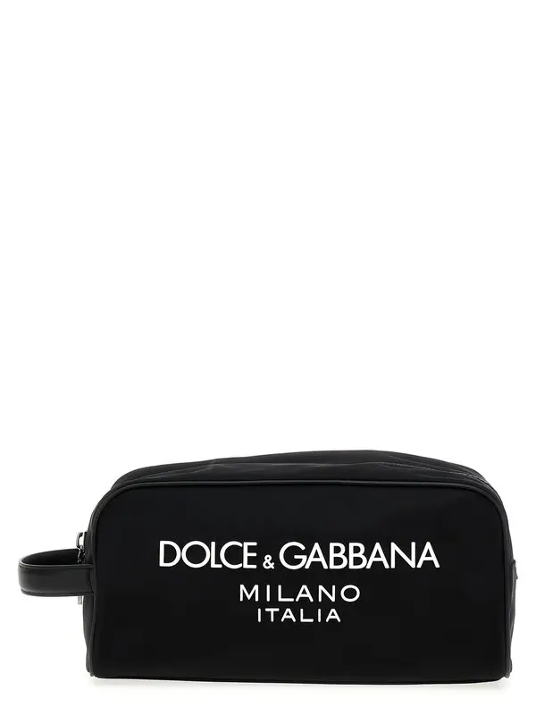 Dolce & Gabbana Logo Nylon Makeup Bag - Black