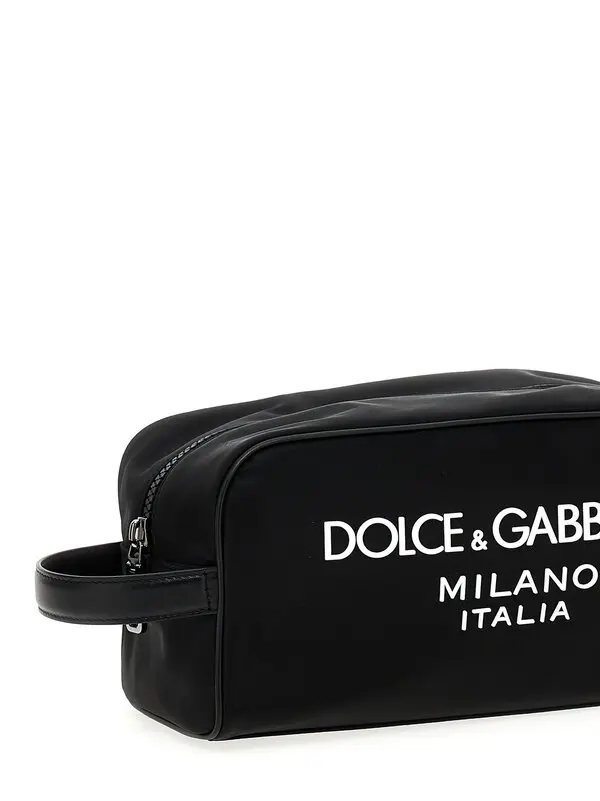 Dolce & Gabbana Logo Nylon Makeup Bag - Black