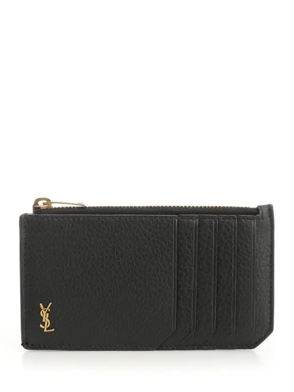 Saint Laurent Tiny Cassandre Fragments Zip-around Card Holder