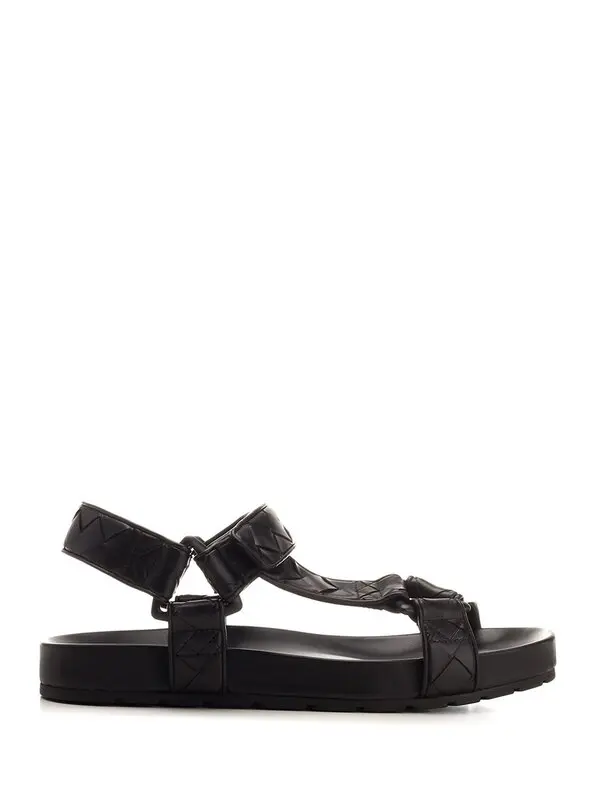 Bottega Veneta Woven Leather Slingback Sandals - Black