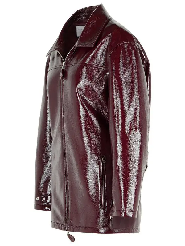 COURREGES Vinyl Burgundy Cotton Blend Jacket - Multicolor