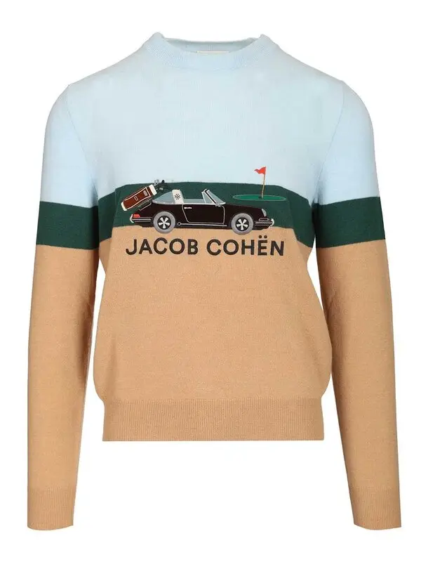 Jacob Cohen Crewneck Sweater With Porsche Inlay