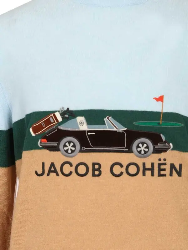 Jacob Cohen Crewneck Sweater With Porsche Inlay