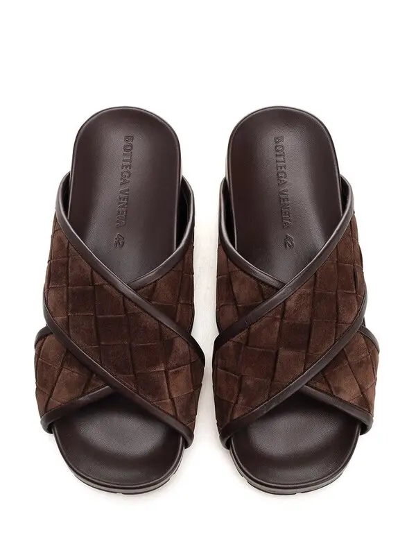 Bottega Veneta Intrecciato Suede Calfskin Sandals