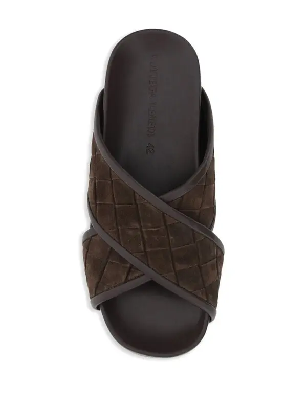 Bottega Veneta Intrecciato Suede Calfskin Sandals