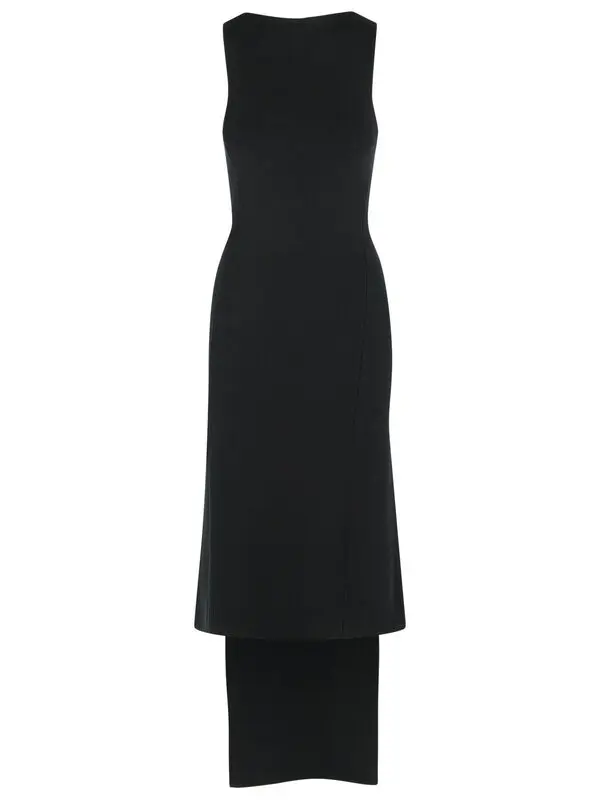 COURREGES Asymmetrical Straps Viscose Blend Dress - Black