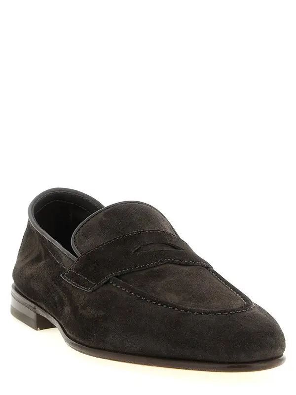 Brunello Cucinelli Suede Penny Loafers - Brown