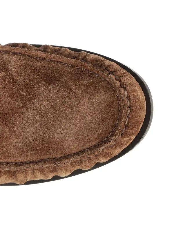 Saint Laurent Suede Loafers With Metal Cassandre Leather Sole