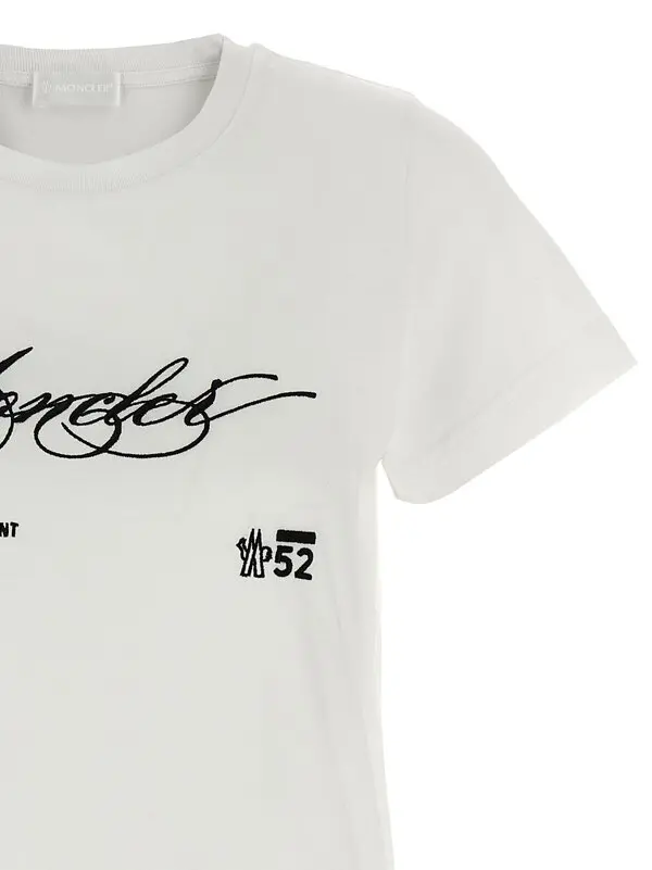 Moncler Embroidered Cotton Jersey T-shirt
