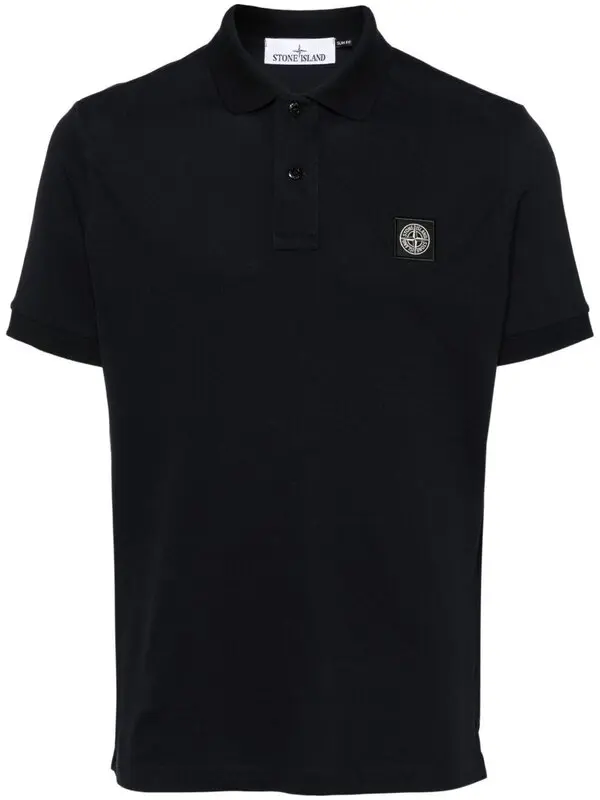 Stone Island Cotton Short-sleeved Polo Shirt - Blue