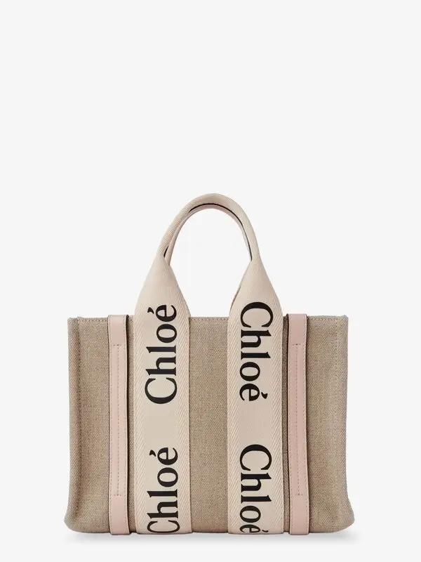 Chloé Woody Linen And Leather Tote Bag - Multicolor