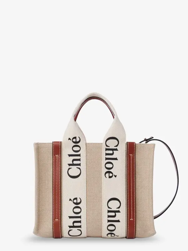 Chloé Woody Linen And Leather Tote Bag - Multicolor