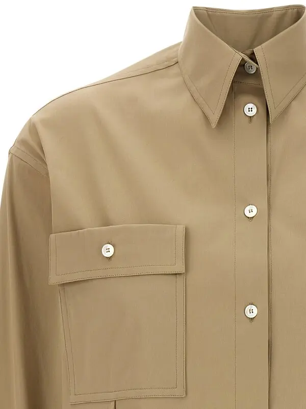 FERRAGAMO Paneled Cotton Blend Shirt