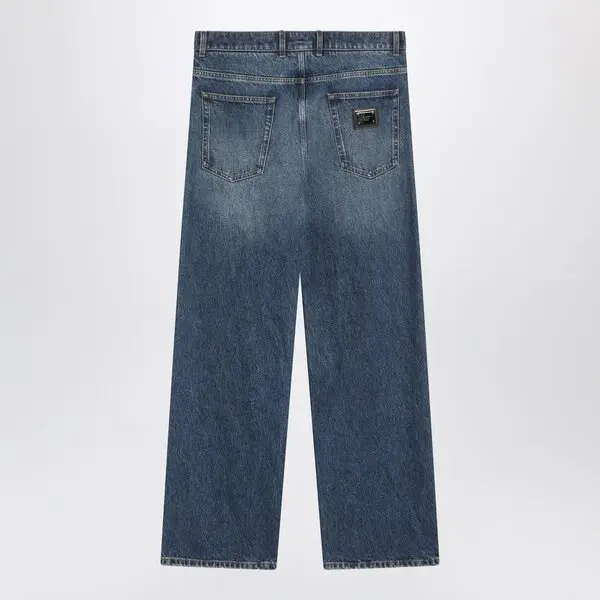 Dolce & Gabbana Washed Effect Cotton Denim Jeans