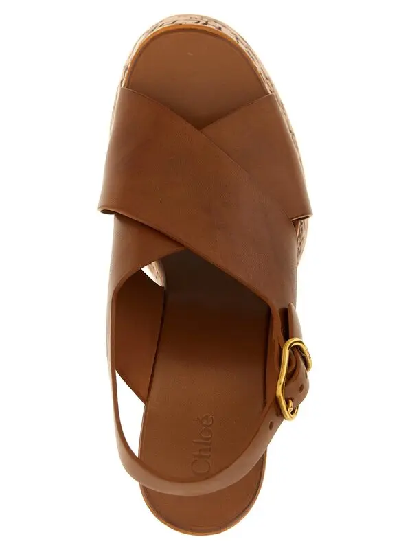 Chloé Maxime Platform Wedge Sandals - Brown
