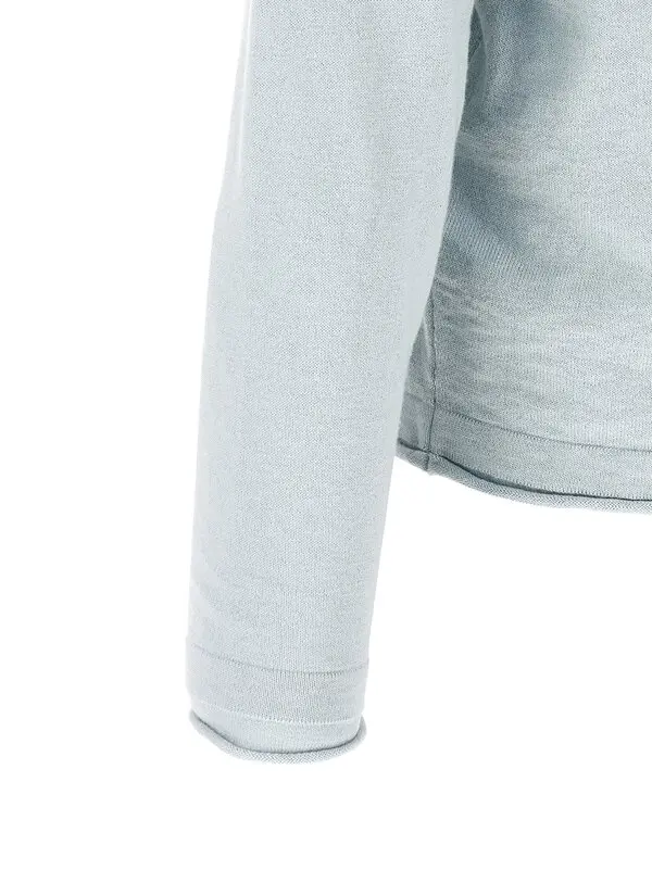 Stone Island 5100052 Fine Knit Cotton-nylon Blend Crew Neck Sweater - Blue