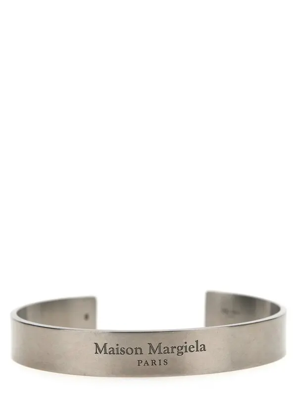 MAISON MARGIELA Logo Engraved Metal Bangle - Silver