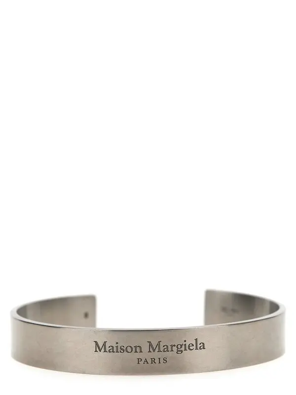 MAISON MARGIELA Logo Engraved Metal Bangle - Silver