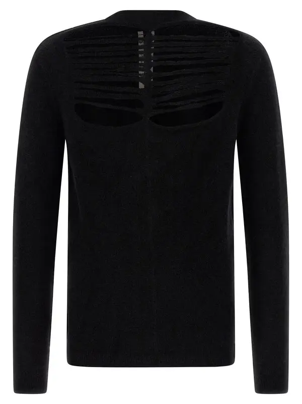 Rick Owens Ls Top Alpaca Wool Blend Sweater - Black